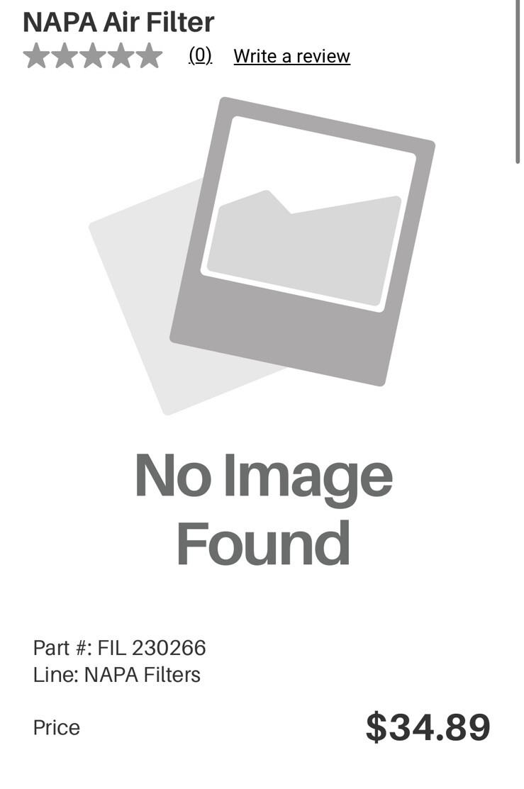 NAPA 230266 - Cross reference air filters