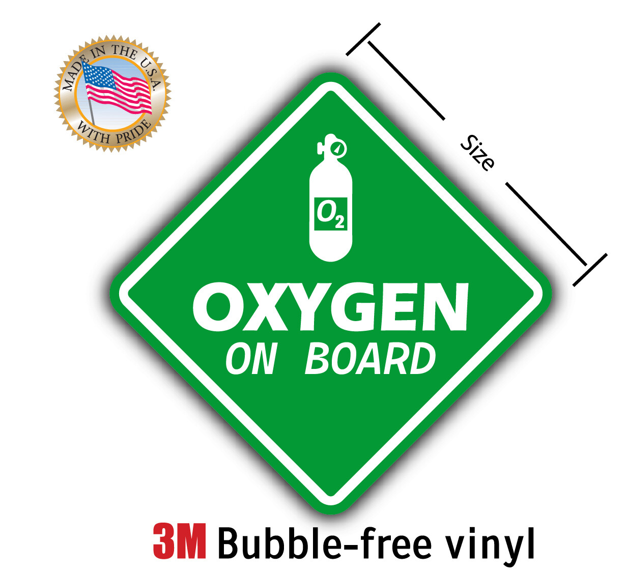 Oxygen On Board O2 Medical Bumper Sticker Vinyl Decal MADE IN USA | eBay