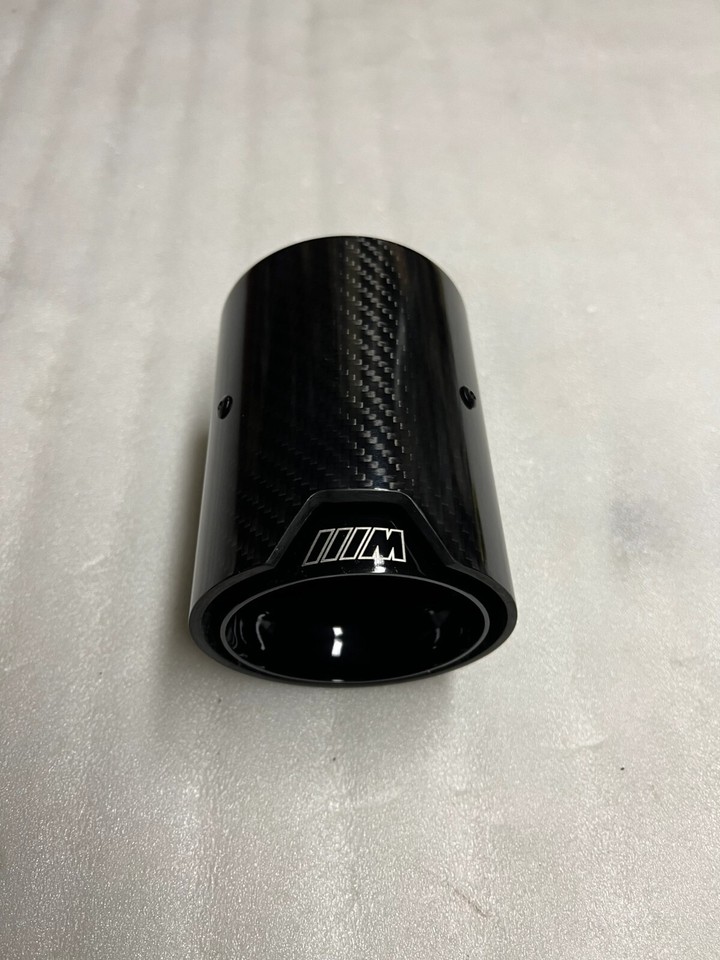2x REAL Carbon Fiber Gloss Black Exhaust Tips For BMW M240i 340i 440i ...