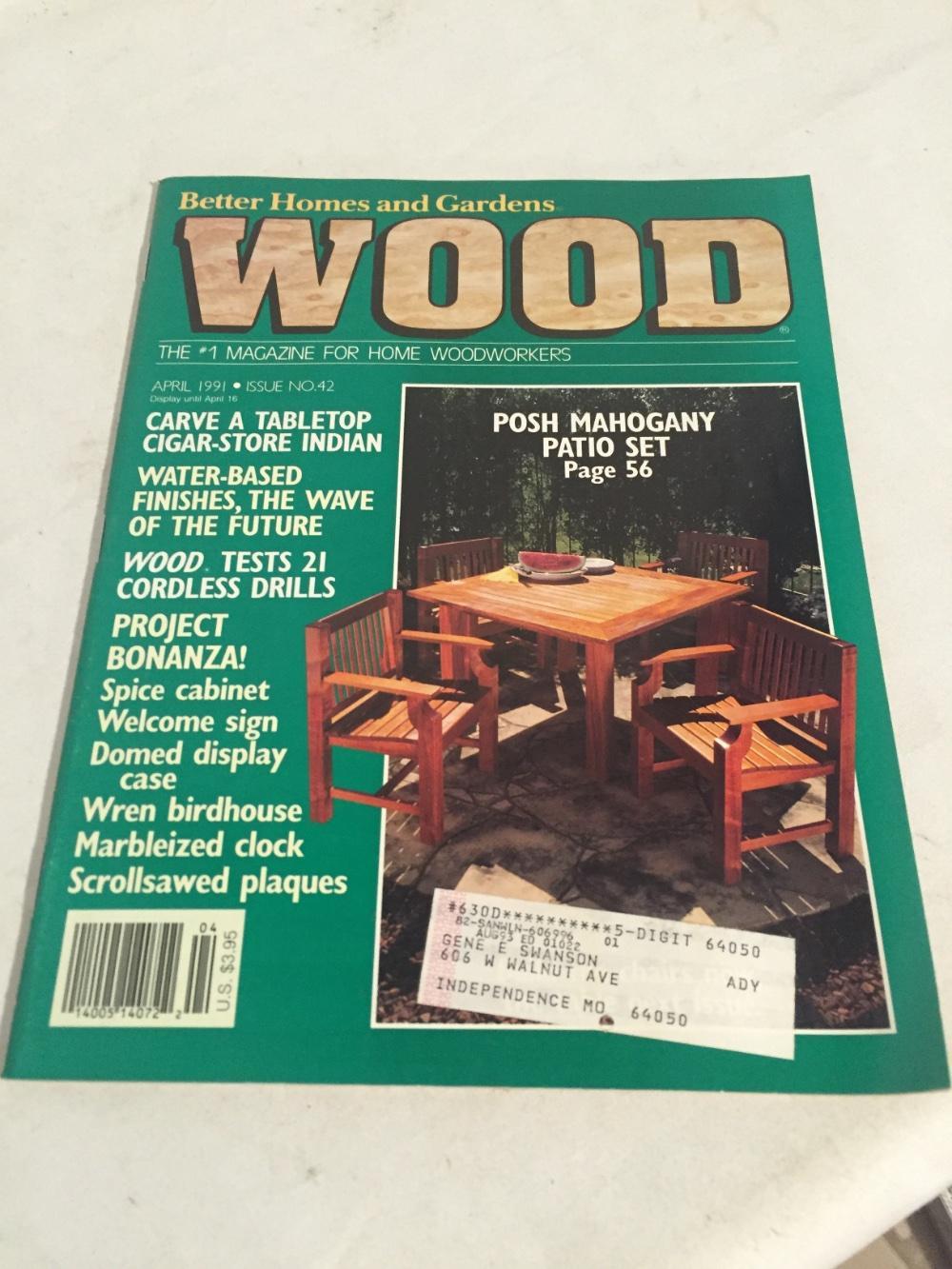 Wood Magazine Back Issue #42 ~ April 1991 Mahogany Patio Set | eBay