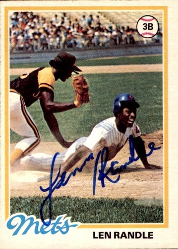 Lenny Randle New York Mets 1978 O-Pee-Chee #132 Autographed Signed ...