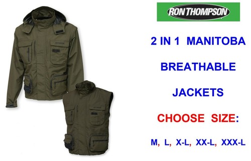 NEW RON THOMPSON 2 IN 1 MANITOBA BREATHABLE WADING JACKET TROUT FISHING ...
