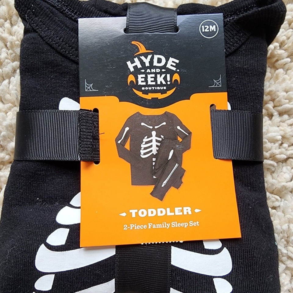 Hyde And Eek: Halloween "Skeleton" 2-Piece Sleep Set, S. Baby 12M- NWT ...