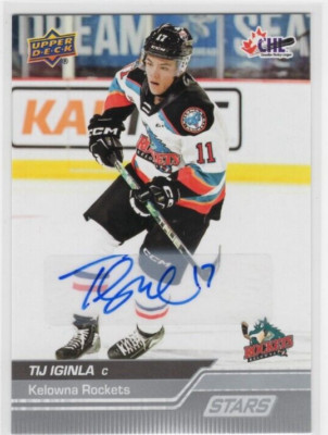 Tij Iginla 23-24 Upper Deck CHL Stars Auto Signature #303 Kelowna ...