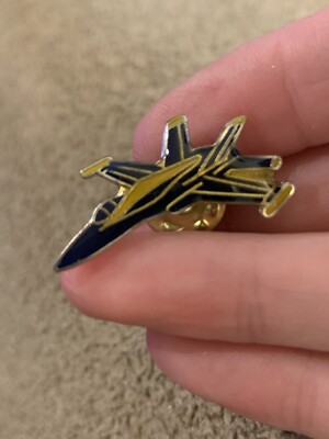 Vintage Fighter Jet Silver Tone Enamel Lapel Pin (GW5) | eBay