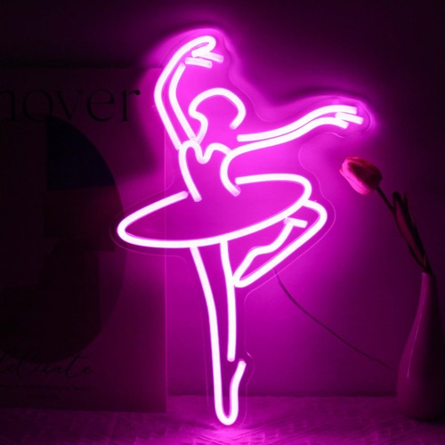 Ballet Girl Neon Sign Pink LED Dance Neon Lights Dancing Woman Neon ...