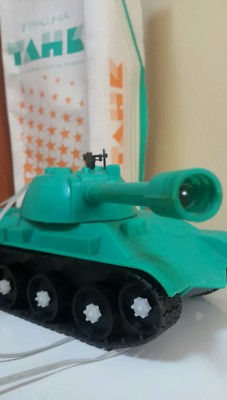 VINTAGE TANK TOY BATTERY OPERATED ORIGINAL BOX USSR RUSSIA CCCP SOVIET ...