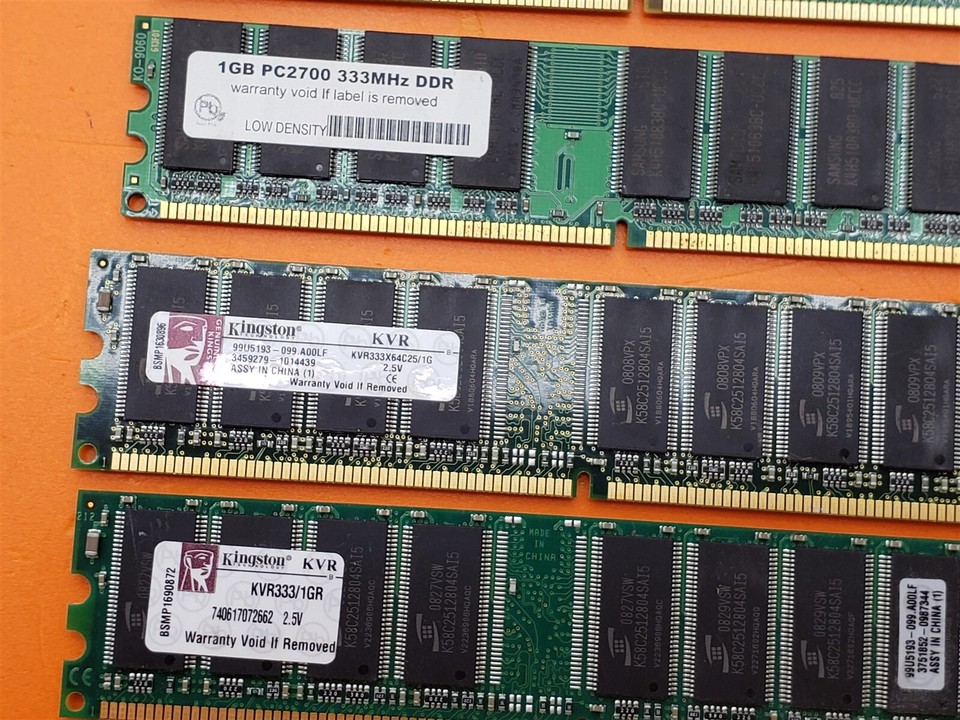 ⭐️⭐️⭐️⭐️⭐️ Lot of 10 Assorted Desktop 1GB PC-2700 (DDR-333) RAM Memory ...
