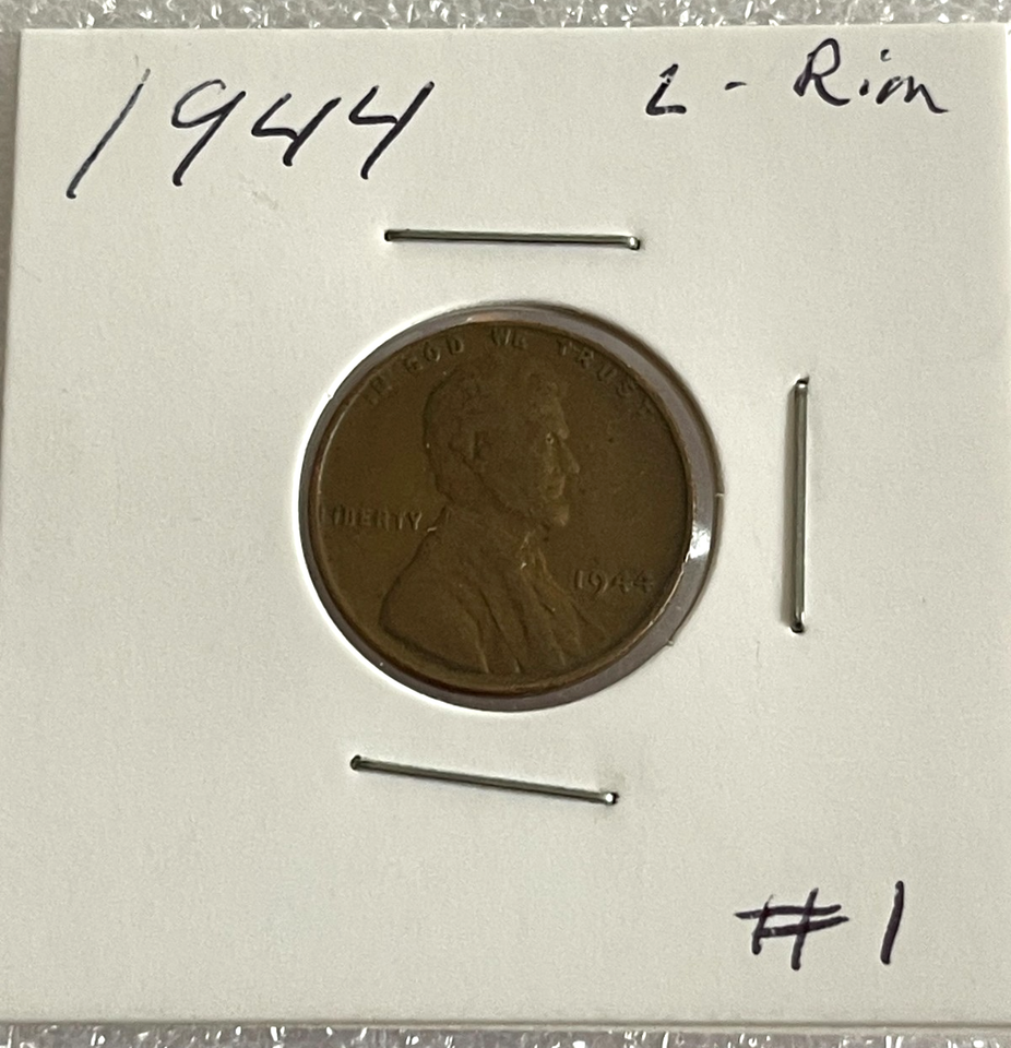 1944 Wheat Lincoln Penny Error No Mint Mark Liberty Rim Error Cent Coin ...