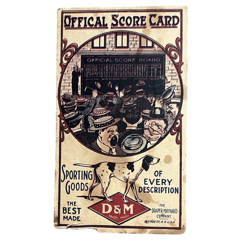 Antique c. 1920 Draper & Maynard Baseball Scorecard Uncle Sam Lucky Dog ...