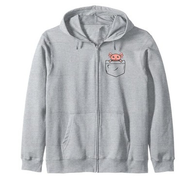 Cute Baby Axolotl Zip Hoodie | eBay