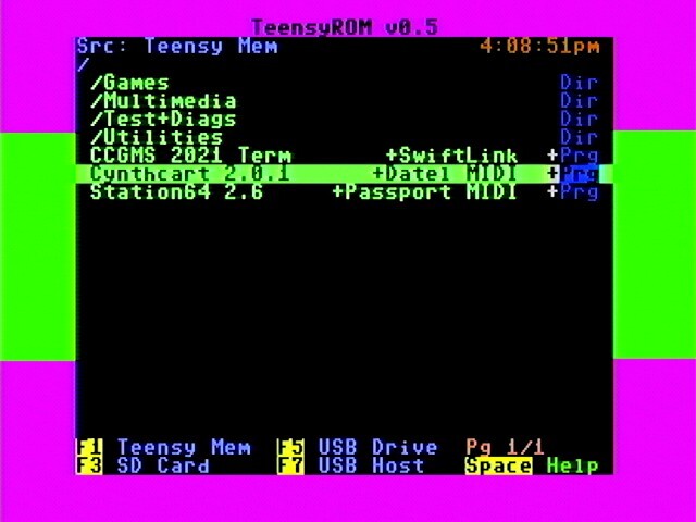 TeensyROM Cartridge for Commodore 64/128: MIDI, Fastload, Emulation ...