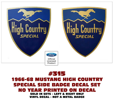 SP 315 1966 1967 1968 MUSTANG HIGH COUNTRY SPECIAL - BADGE DECAL SET ...