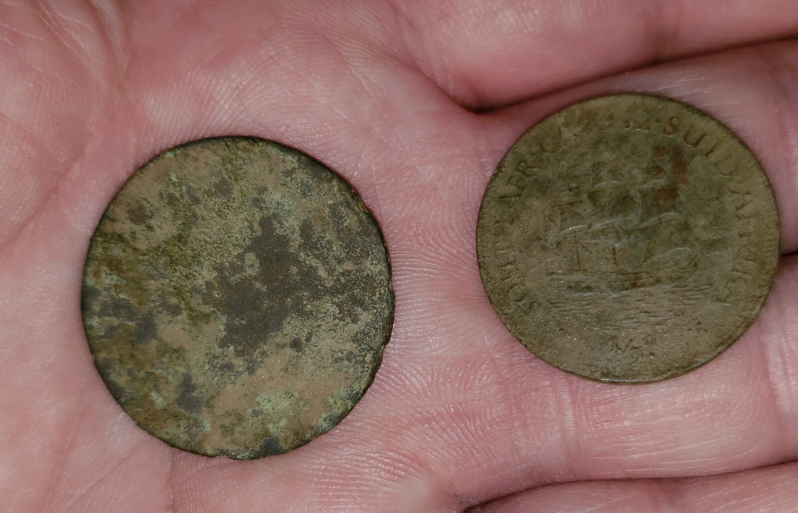civil war dug relics from Virginia in 1972 - pennies, iron parts, Greek ...