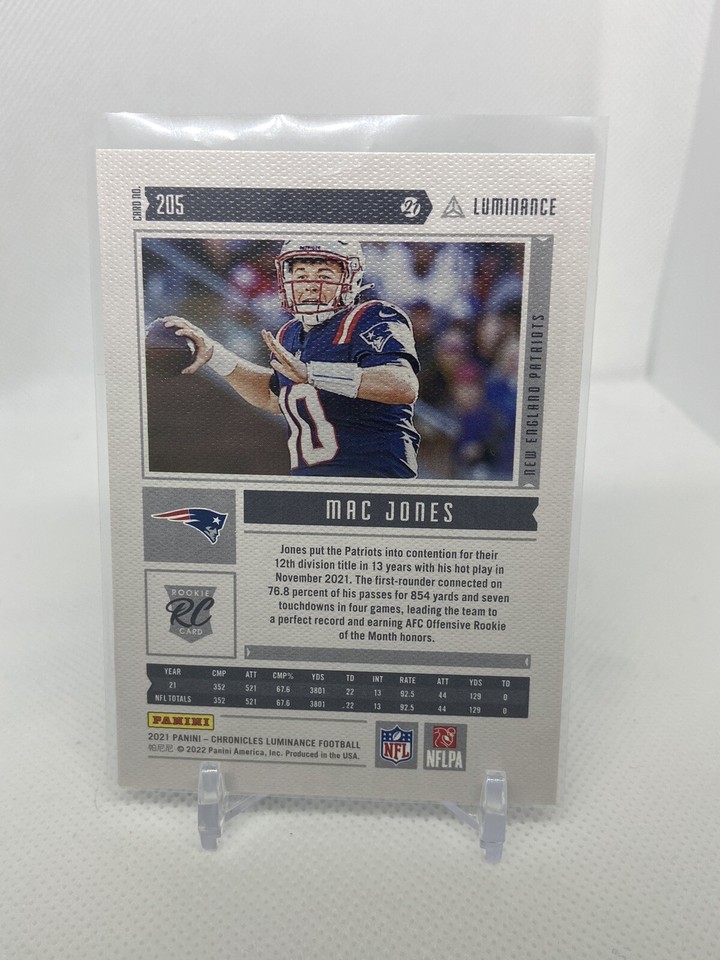 2021 Panini Chronicles Luminance Mac Jones rookie card #205 Pink ...