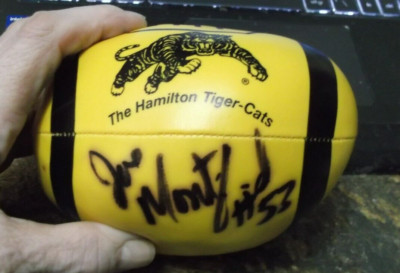 HAMILTON TIGER-CATS, JOE MONTFORD, # 53, AUTOGRAPHED FOOTBALL,C F L | eBay