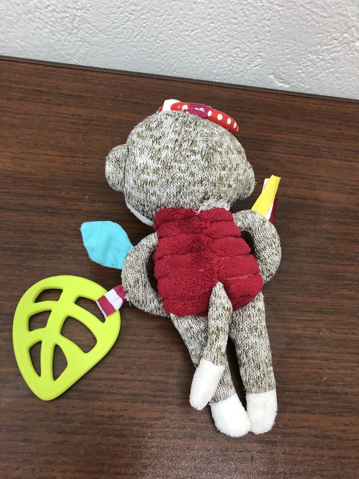 Baby Starters Baby Toy Sock Monkey Rattle Teether Crib Stroller Crib ...