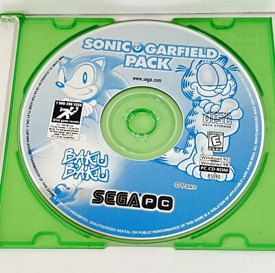 Sonic & Garfield Pack Vintage Sega PC Game - Disc Only RARE | eBay