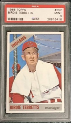 1966 Topps #552 Birdie Tebbetts SP - PSA 9 Cleveland Indians TOUGH HI ...