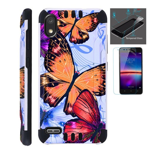 COMBAT for TCL A2X A2 Phone Case Cover + SCREEN PROTECTOR / ORANGE ...