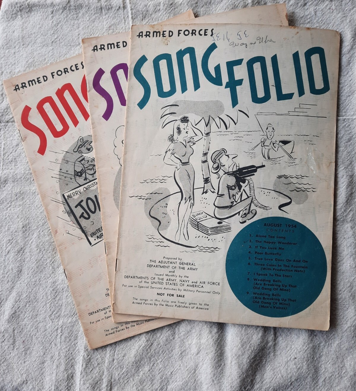 Armed Forces Song Folio Aug Nov Dec 1954 Lot Of 3 | eBay