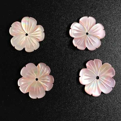 2 PC Natural Pink MOP Shell 15mm Carved Flower - New DIY Design ...