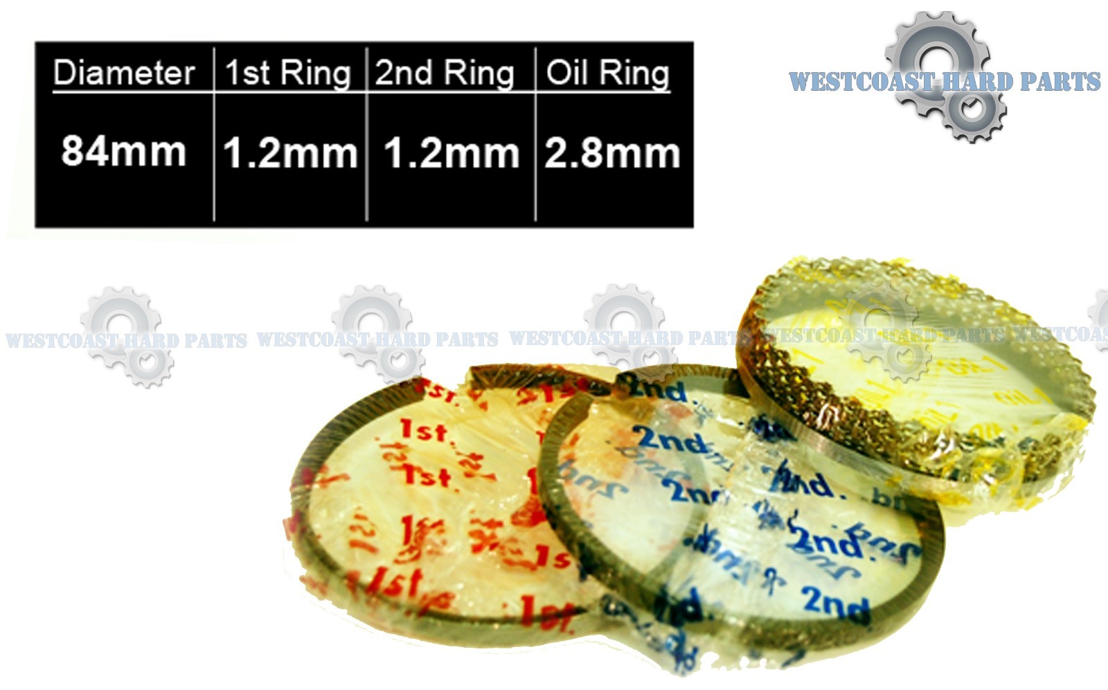 FIT 99-01 2.0L Honda CR-V B20Z2 DOHC 16V Piston & Rings STANDARD SIZE ...