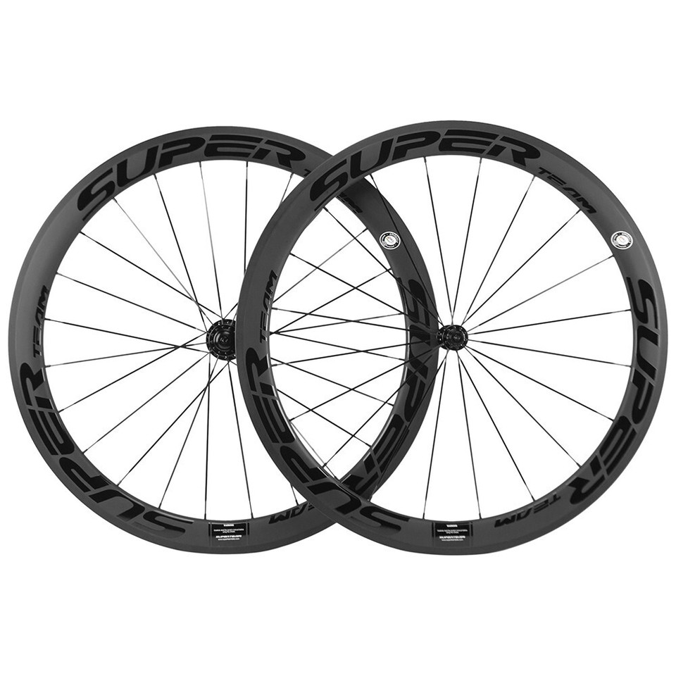 New Superteam Wheels 700C Clincher 50mm Carbon Wheelset Road Bicycle ...
