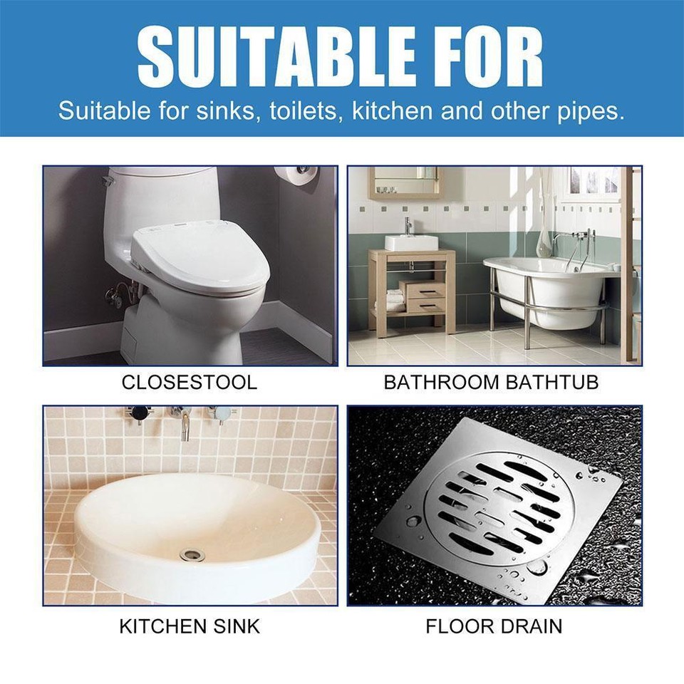 3x Fast Drain RemoverHot Sink Pipe Dredge Bomb Toilet-Quick Foaming ...