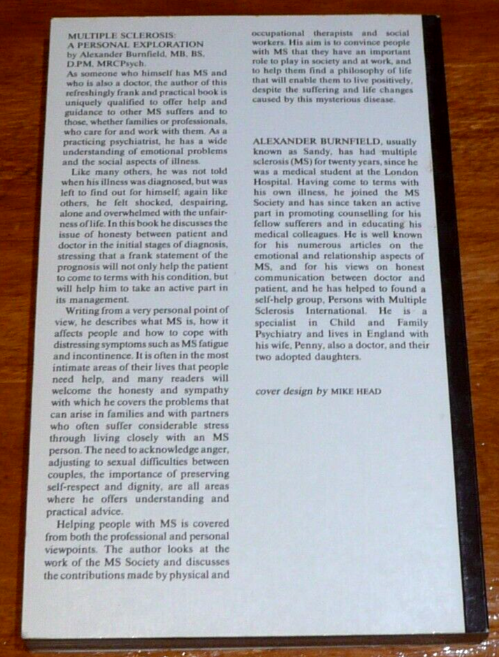 Multiple Sclerosis: A Personal Exploration by Alexander Burnfield PB | eBay