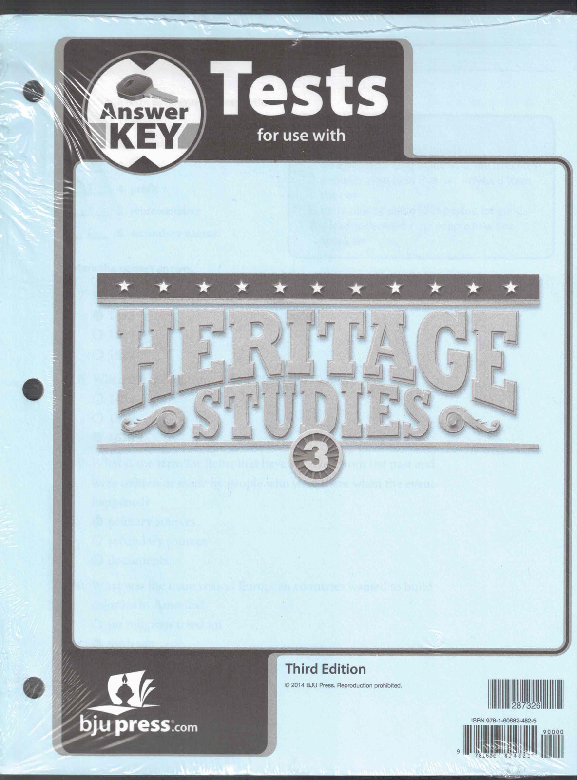 Answer Key Tests for use with Heritage Studies 3 (3rd Edition) BJU ...