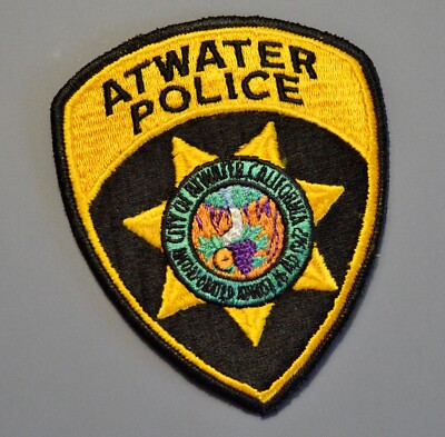 Atwater Police Older Gold and Black Patch ++ Mint Merced County CA | eBay
