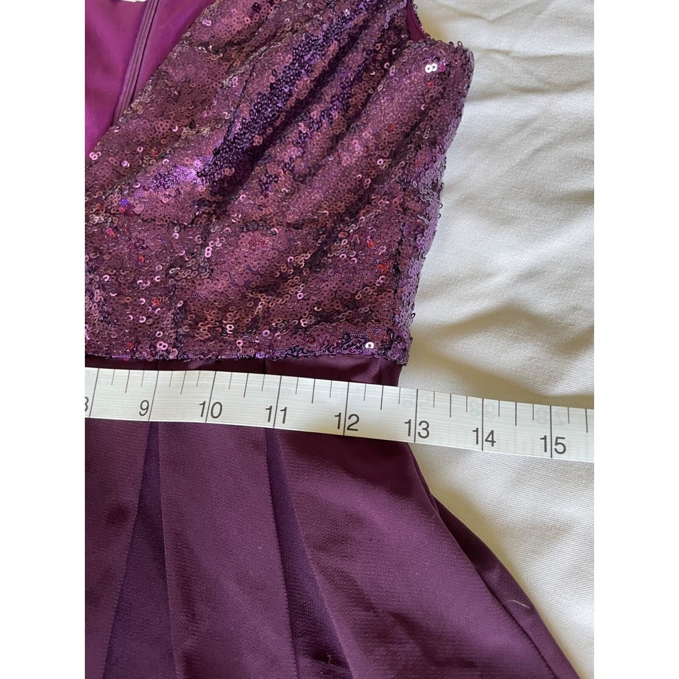 Windsor Purple Sequin Chiffon Dress Size S New with Tags Cap Sleeves ...