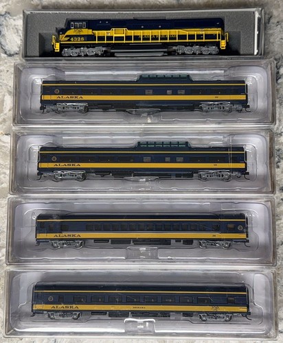 N-Scale Lowell Smith ARR Alaska Railroad 2 Domes, Coach, Centennial ...