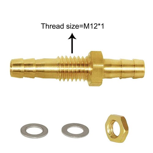 Thru-Bulk Head Hex Union Brass Fitting 3/8" Hose Barb Bulkhead Fitting ...