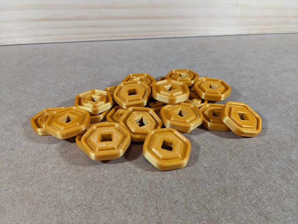 Robux Roblox Coins - Mixed Color Order - Double Sided 3D Printed Party ...