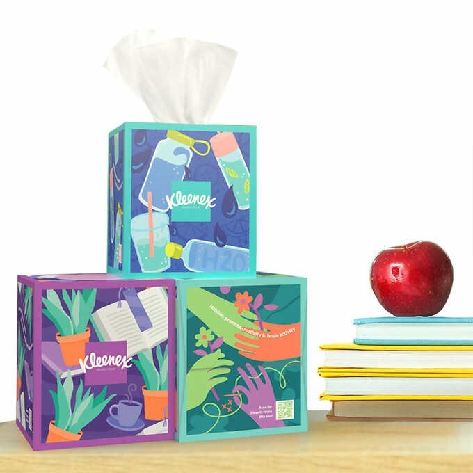 Kleenex Ultra Soft 3-Ply Facial Tissues, Cube Boxes (85 tissues/box, 12 ...