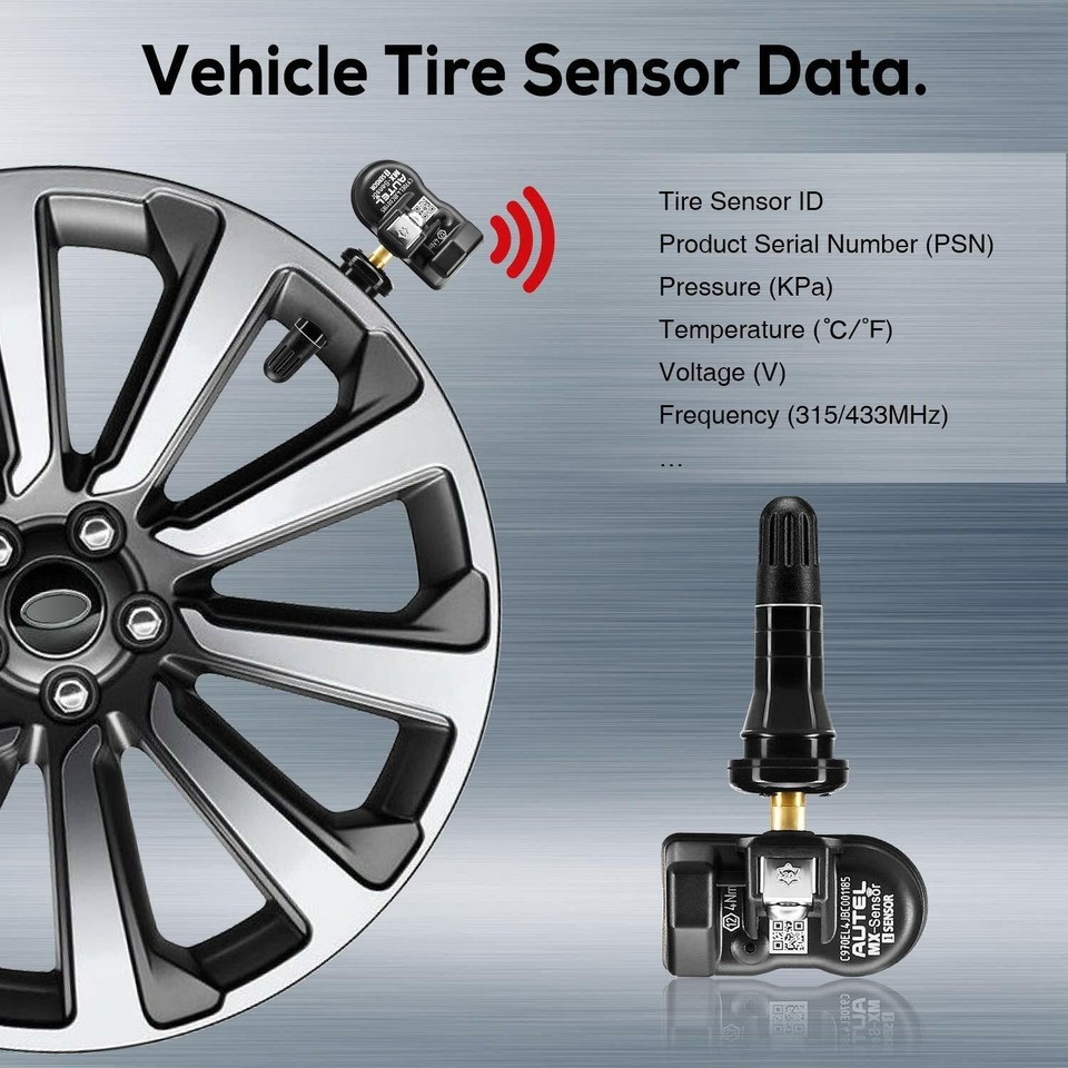 Autel 4 PCS TPMS Sensors Screw-in Tire Pressure MX-Sensor 2 In 1 Rubber ...