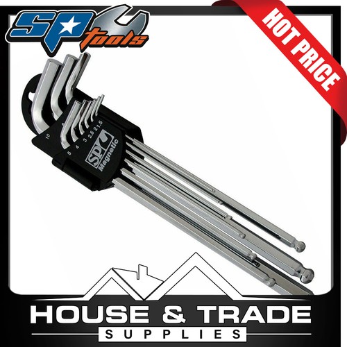 SP Tools Allen Keys 9 Piece Magnetic Metric Key Set Chrome SP34511 for ...