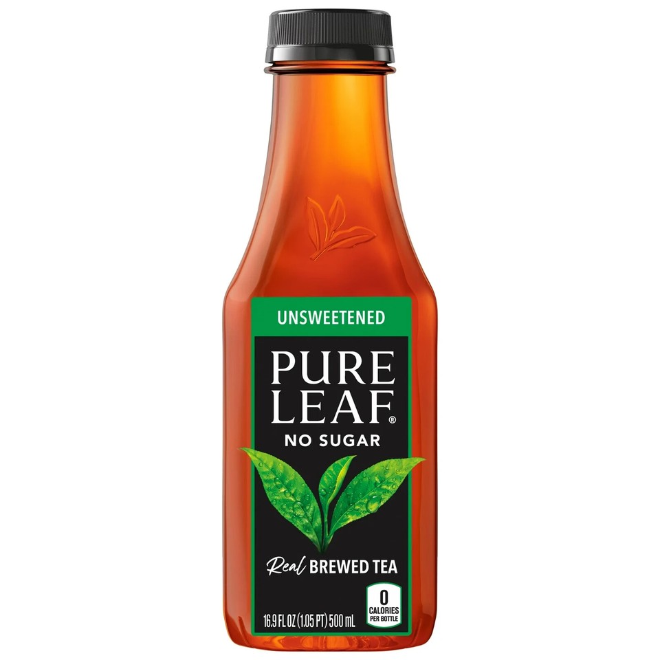 Lipton Pure Leaf Unsweetened Real Brewed Black Iced Tea, 16.9 fl oz, 6 ...