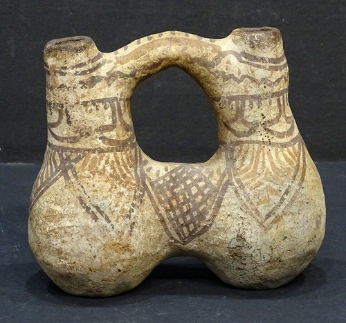 Antique BERBER / KABYLE Terracotta Pottery DOUBLE VESSEL Africa MOROCCO ...