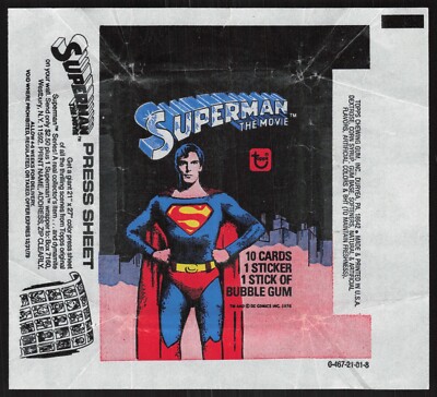 1978 Topps Superman Opened Wax Pack Wrapper AA591 | eBay