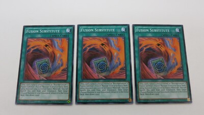3x FUSION SUBSTITUTE SPELL NECH-EN081 1ST EDITION COMMON YUGIOH NM ...