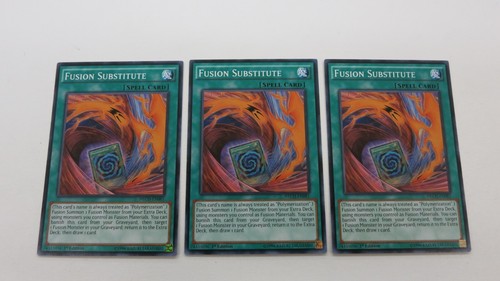 3x FUSION SUBSTITUTE SPELL NECH-EN081 1ST EDITION COMMON YUGIOH NM ...