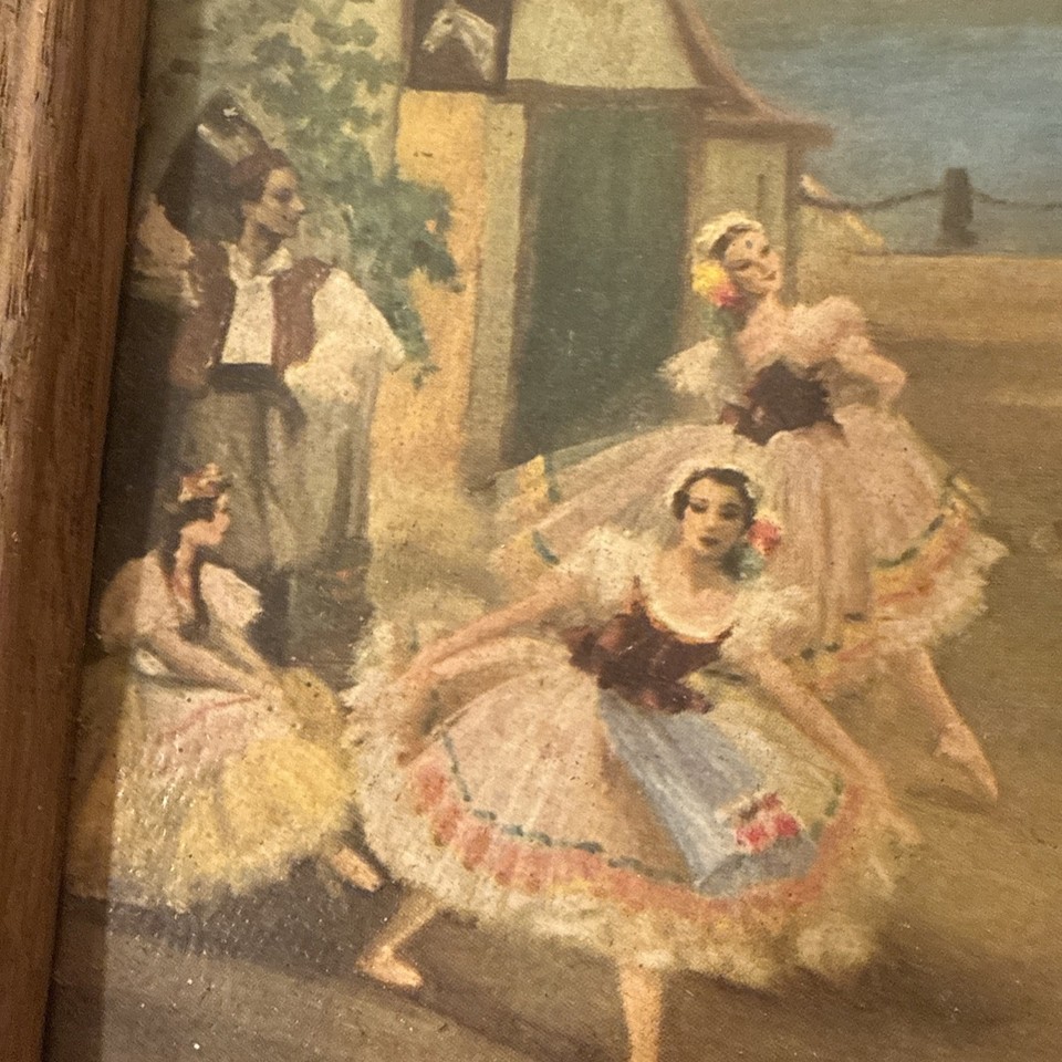 Vintage framed print of ballet dancers by Carlotta Edwards Original ...
