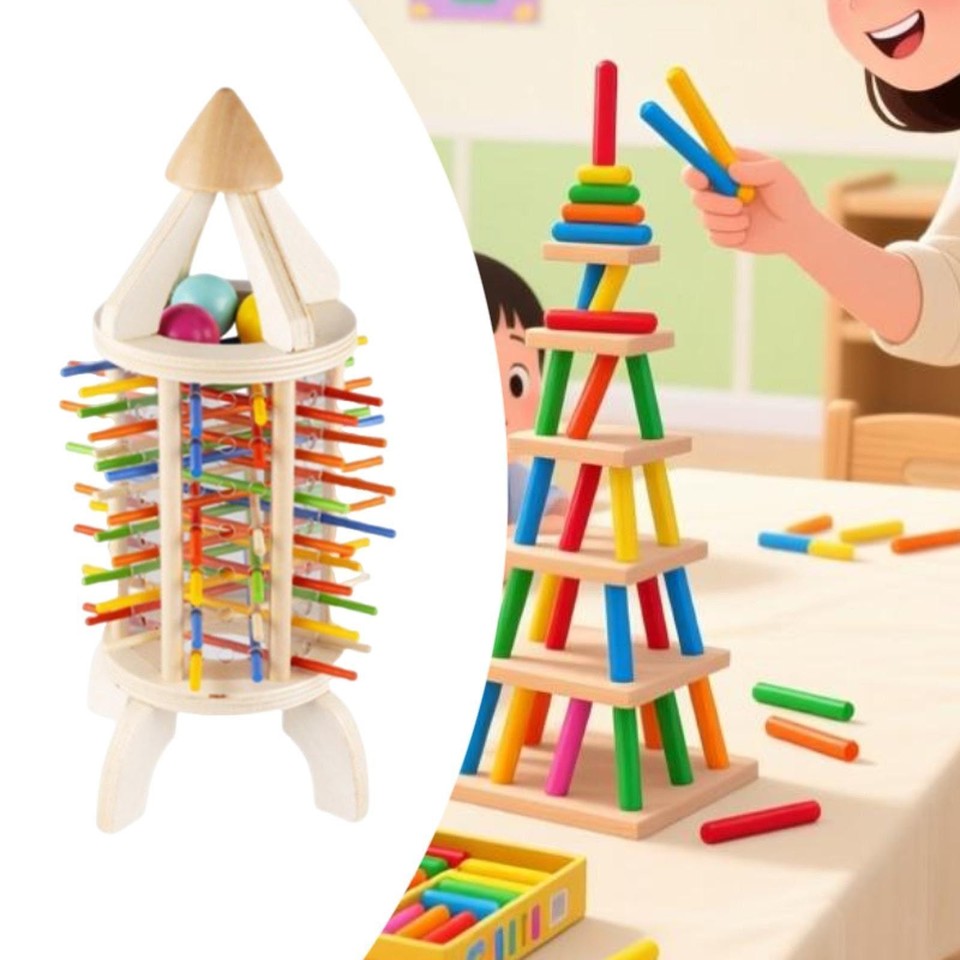 Wooden Board Games Fun Classic Colorful Sticks for Boys Girls Gifts for ...