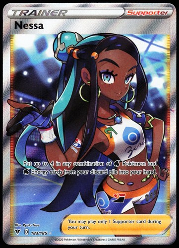 Pokemon Card - Nessa Vivid Voltage 183/185 Ultra Rare Full Art SWSH Holo | eBay
