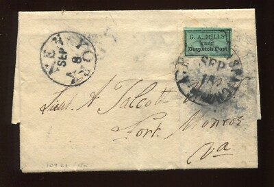 109L1 G. A. MILLS DESPATCH POST NY LOCALS BOGUS REFERENCE STAMP ON ...
