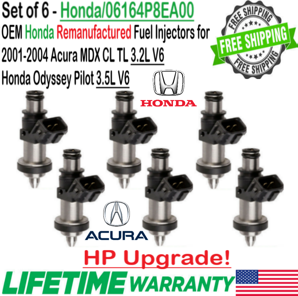 6Units Genuine Honda HP Upgrade Fuel Injectors for 2003-2004 Honda ...