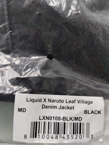 LIQUID x NARUTO SHIPPUDEN LEAF VILLAGE ANIME DENIM JACKET SIZE M BRAND ...